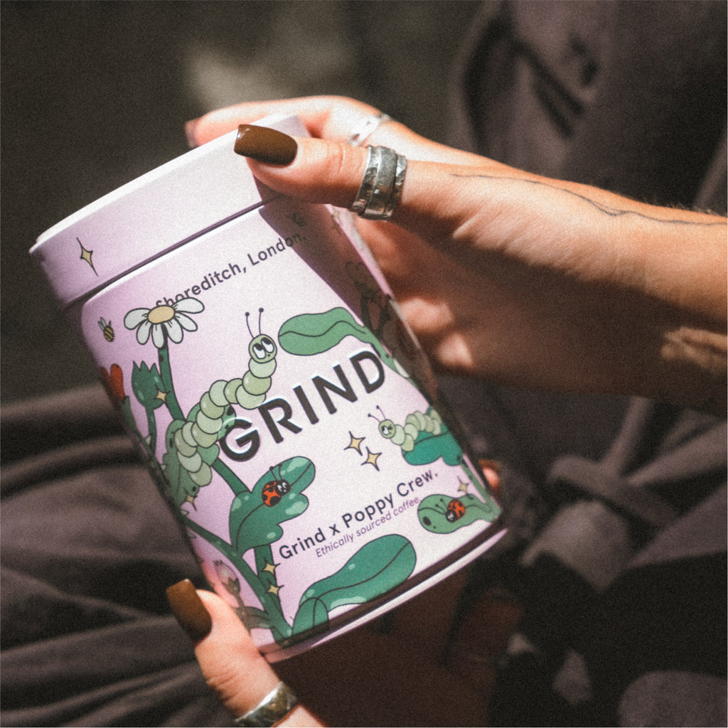 Grind x Poppy Crew Tin | Speciality Whole Bean & Ground Coffee | Grind