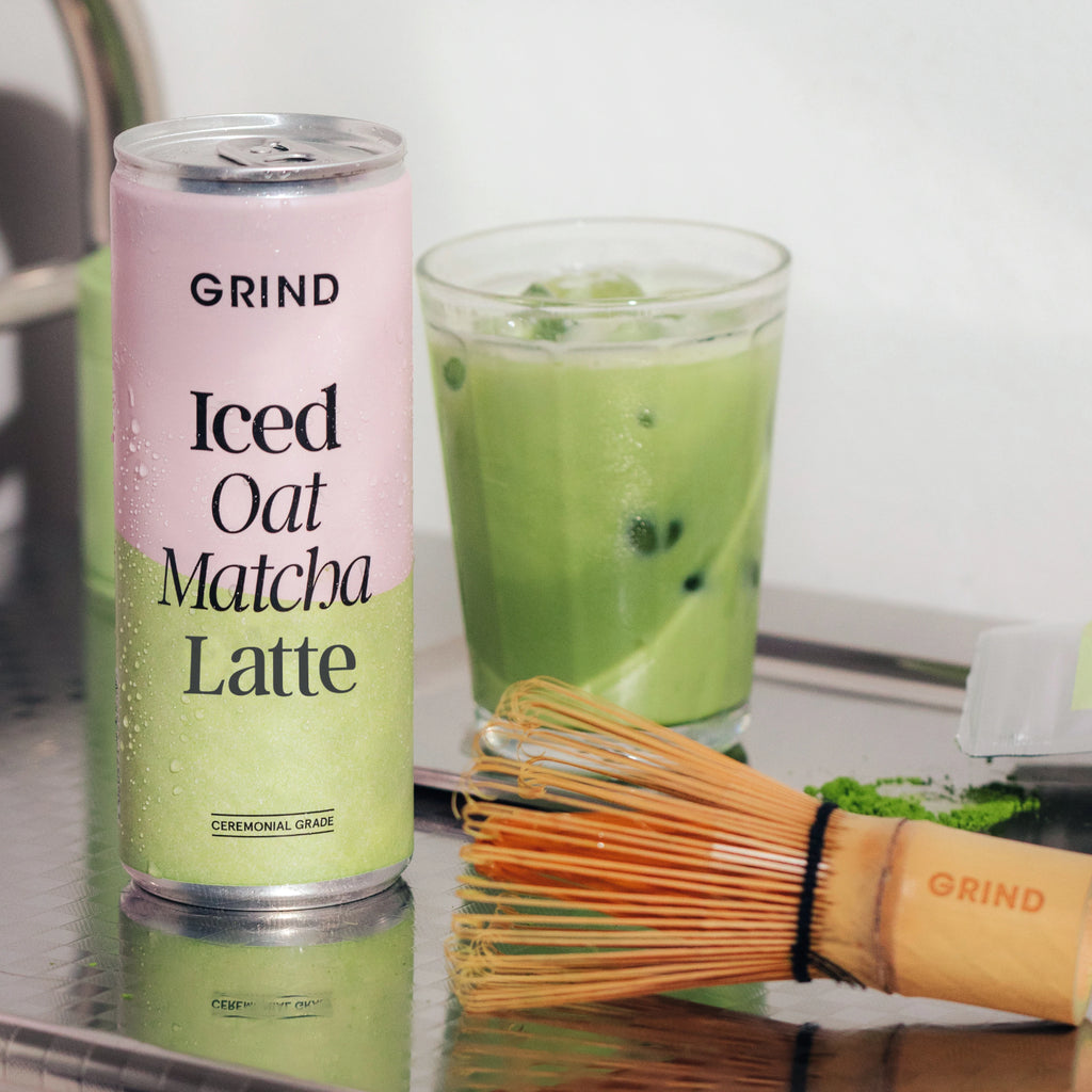 Grind Iced Oat Matcha Latte | 8 Ready-to-Drink- Cans | Iced Coffee Bundle