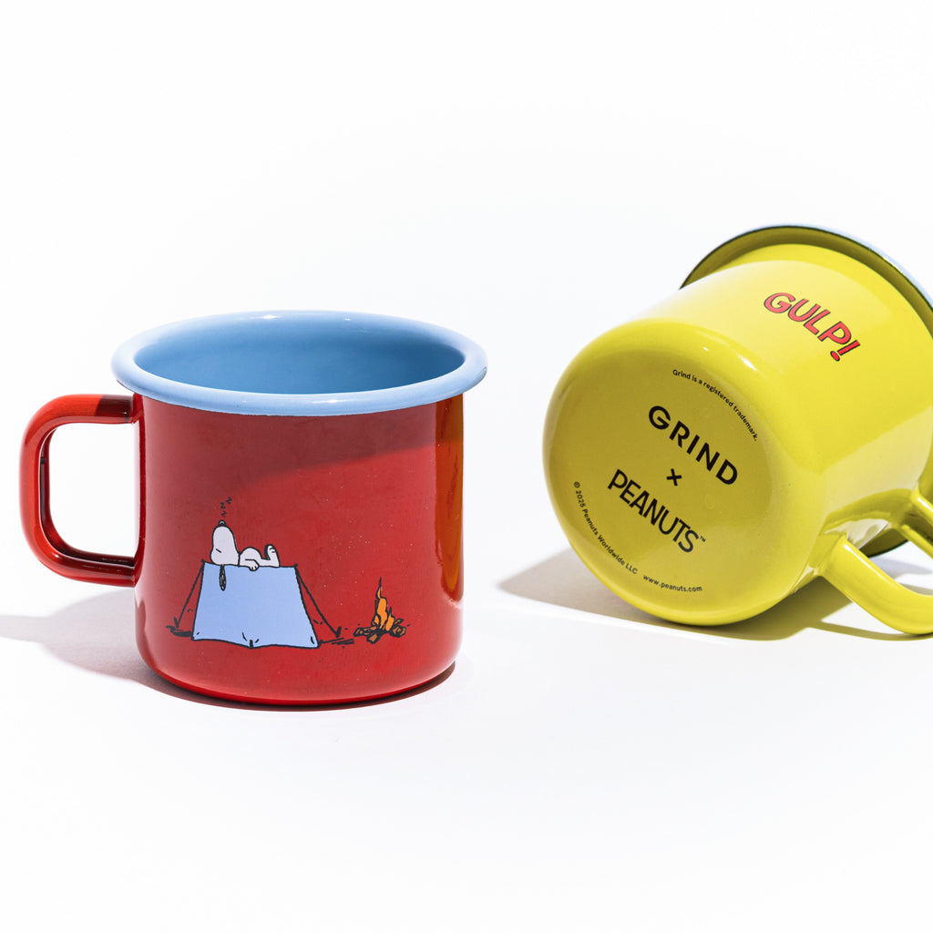 Grind x Peanuts Snoopy & Woodstock Enamel Mug Set | Limited Edition